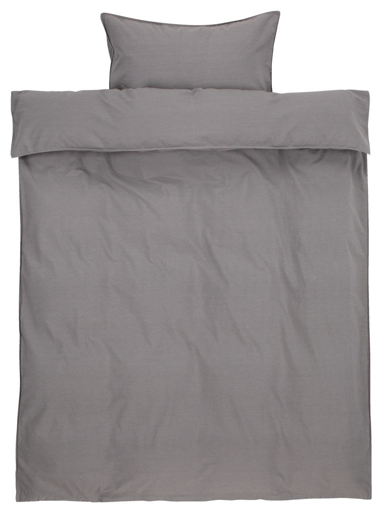 Pussilakanasetti SANNE pesty puuvilla 150x210 harmaa | JYSK