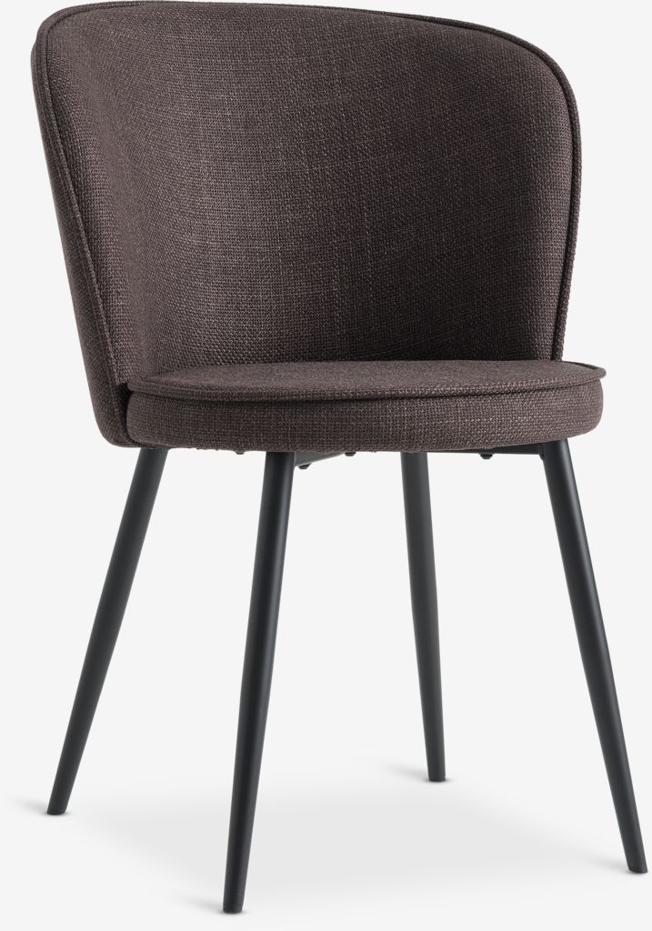 Cadeira de jantar RISSKOV tecido castanho escuro/preto | JYSK