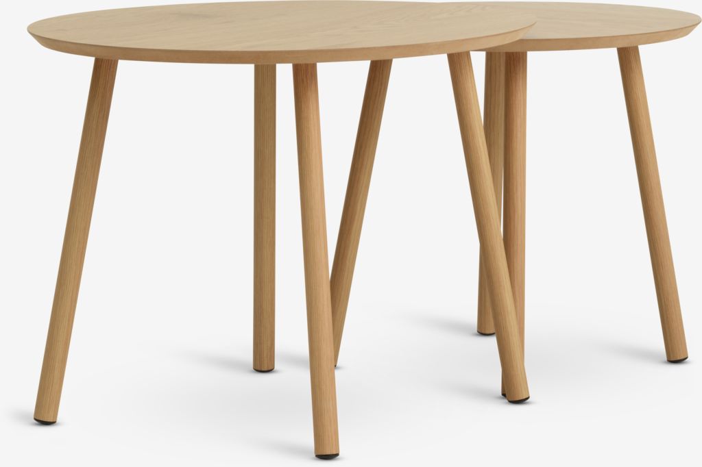 Tavolini sovrapponibili MUNKEBO Ø55/Ø45 cm col. rov. nat 2pz | JYSK