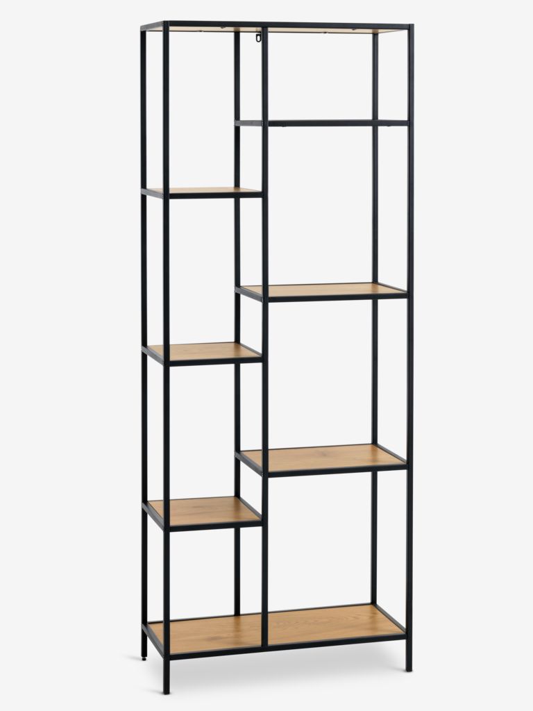 Étagère TRAPPEDAL 7 tablettes coloris chêne chaud/noir | JYSK