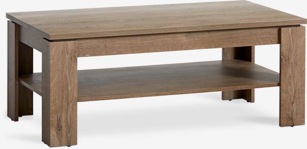 Table basse VEDDE 60x110 1 tablette coloris chêne foncé | JYSK