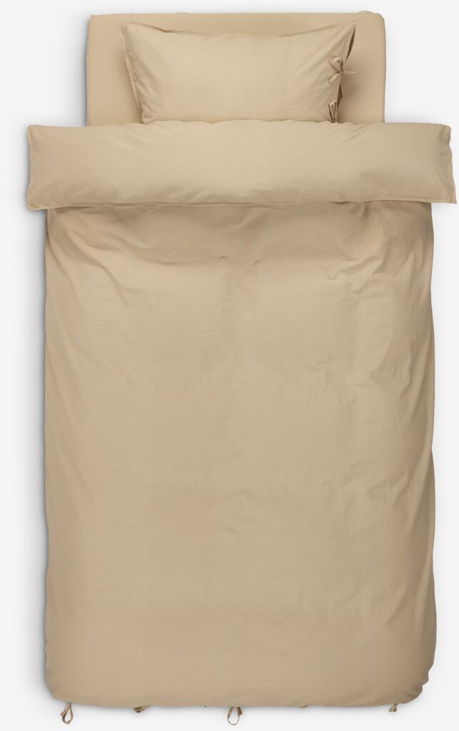 Lenjerie pat+cearșaf SELMA 140x200 bej | JYSK
